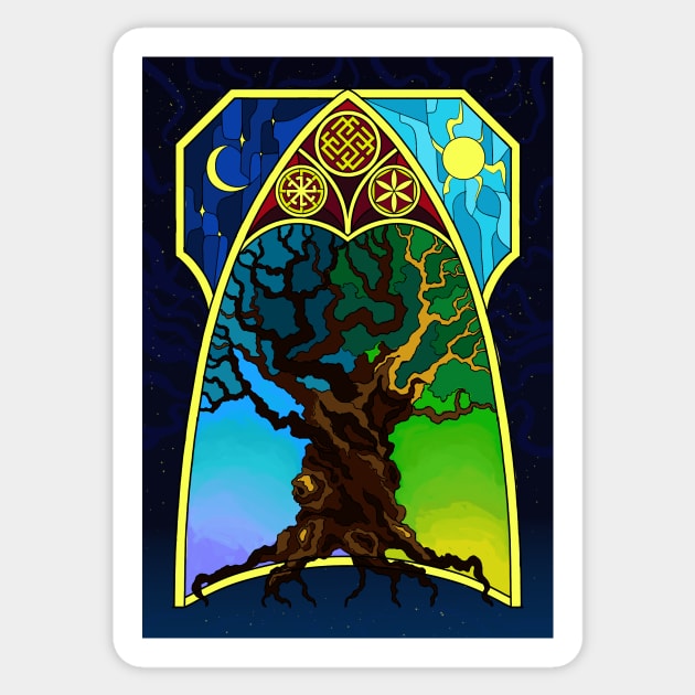 World Tree Pagan Sticker Teepublic